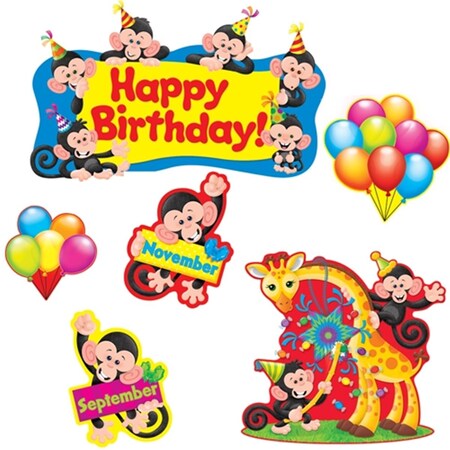 Trend Enterprises Monkey Mischief Birthday Bulletin Board Set T-8341 | Zoro