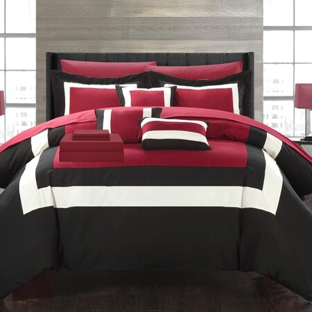Chic Home Duke Pieced Color Block Bed in a Bag Comforter Set with ...