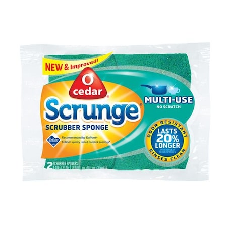 O-Cedar O-Cedar 1699685 7.5 x 5 in. Scrunge Cellulose No Scratch Sponge ...