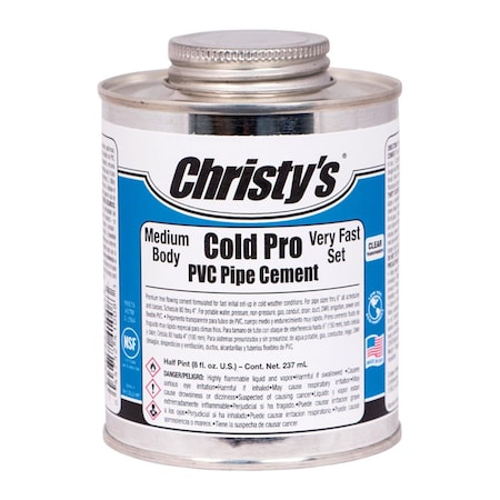 Christys 8 oz Cold Pro PVC Cement - Clear 4807103 | Zoro