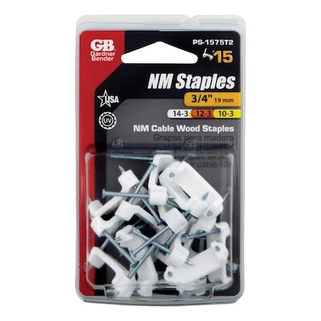 Power Products 0.75 in. Plastic Romex Staple 3013315 | Zoro
