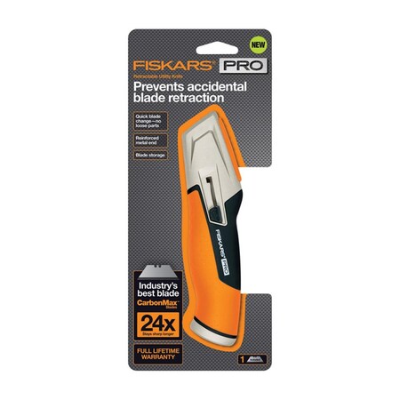 Fiskars 5 in. Pro Retractable Utility Knife, Orange FI5987 | Zoro