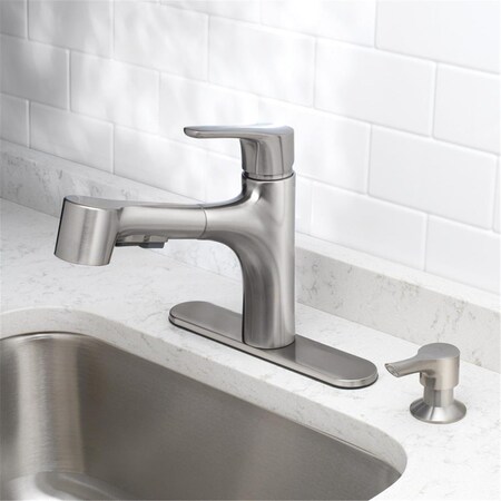 Oakbrook Collection Tucana One Handle Brushed Nickel Pull-Out Kitchen ...