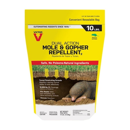 Victor Dual Action for Gophers & Moles Animal Repellent, 10 lbs VI6132 ...