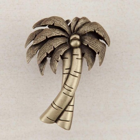 Acorn Mfg Artisan Collection Palm Tree Knob, Antique Brass DQ1AP | Zoro