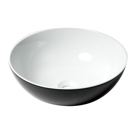 Made-To-Order 15 in. Round Vessel Above Mount Ceramic Sink; Black ...