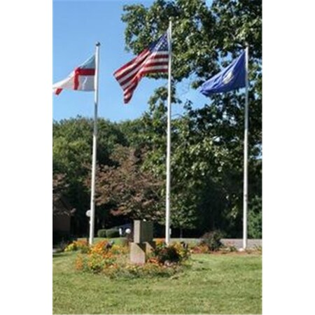 Perfectpatio 35 ft. Fiberglass External Halyard Flagpole with Collar ...