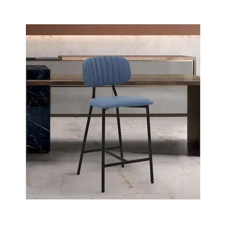 Newalthlete 26 in. Rococo Gray Faux Leather & Metal Counter Height Bar ...