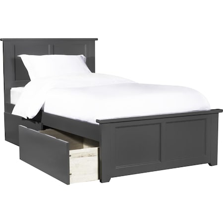 Atlantic Furniture Madison Twin Extra Large Platform Bed with Matching ...