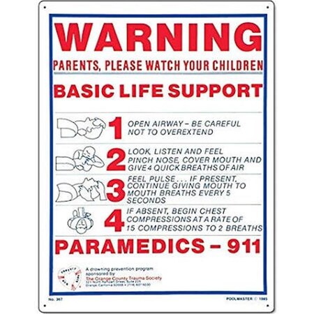 Poolmaster Poolmaster PM40367 Basic Life Support Sign for Residential ...