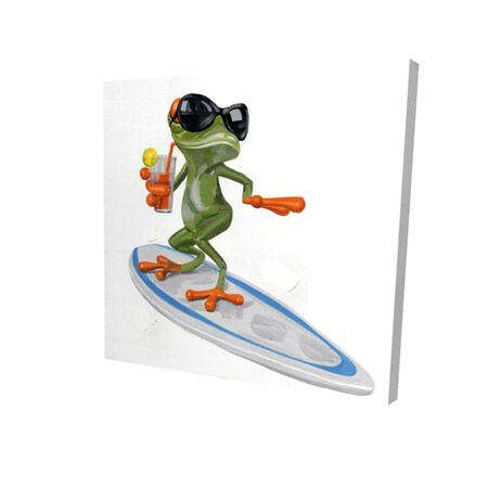 Begin Home Decor 16 x 16 in. Funny Frog Surfing-Print on Canvas 2080 ...