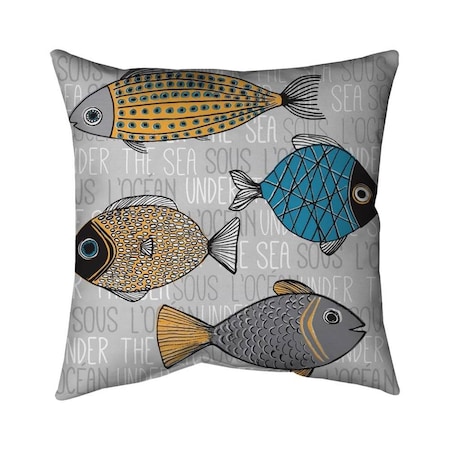 Fondo 20 x 20 in. Fishes Illustration-Double Sided Print Indoor Pillow ...
