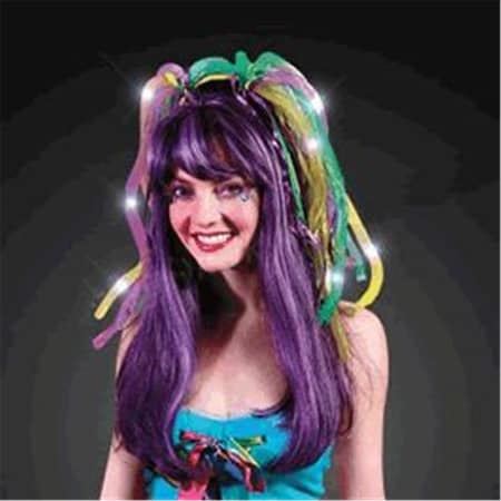 Endless Games Purple Gold and Green Mardi Gras LED Noodle Headband ...