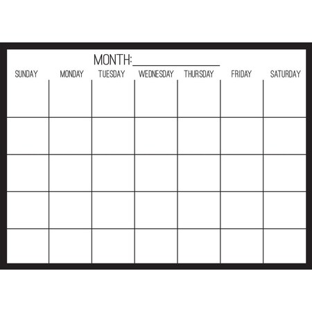 Paperperfect Black on Clear Monthly Calendar PA3345157 | Zoro