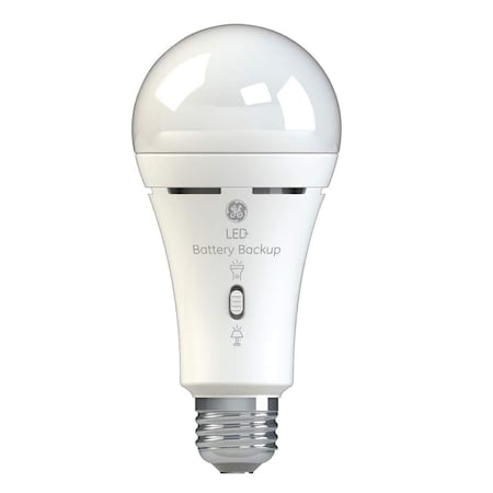 General Electric 8W A21 Medium LED Battery Backup Light Bulb, Soft ...