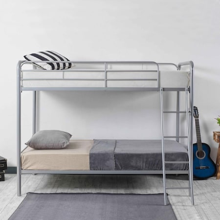 Better Home Products Twin Over Metal Bunk Bed, Gray - Twin Size TURKEY ...