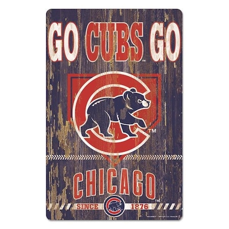 Wincraft Wincraft 3208521549 Chicago Cubs Slogan Design Wood Sign - 11 ...