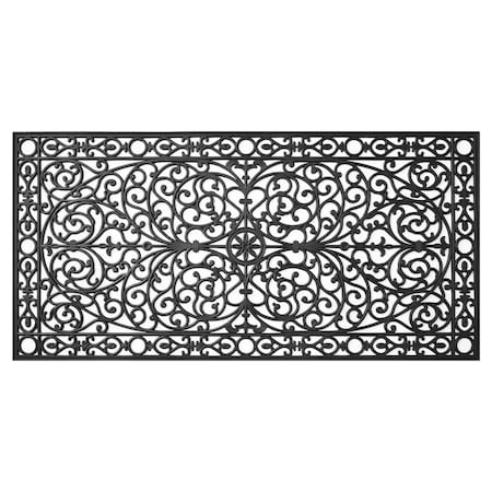 Configuracion 3 x 6 ft. Gatsby Rubber Rectangular Doormat, Black ...