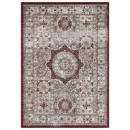 Esfera 5 x 7 ft. Suzani Medallion Rectangle Area Rug - Red ES2844239 | Zoro