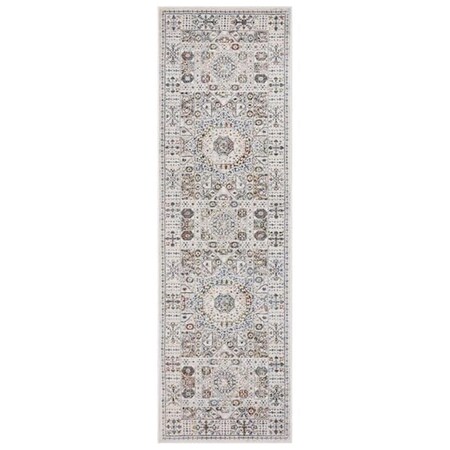 Esfera 2 x 7 ft. Suzani Medallion Runner Rug Ivory ES2842265 | Zoro