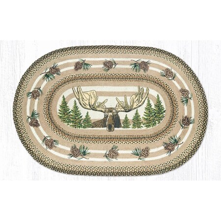 Capitol Importing Co Area Rugs, 20 X 30 In. Jute Oval Bull Moose Patch ...