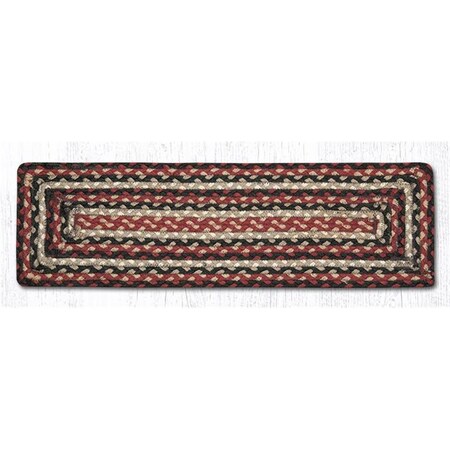 Palacedesigns 27 x 8.25 in. Rectangle Stair Tread Rug, Burgundy, Black ...