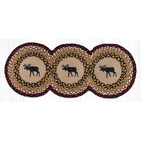 Palacedesigns 15 x 36 in. Moose Printed Tri Circle Rug, Black PA2848747 ...