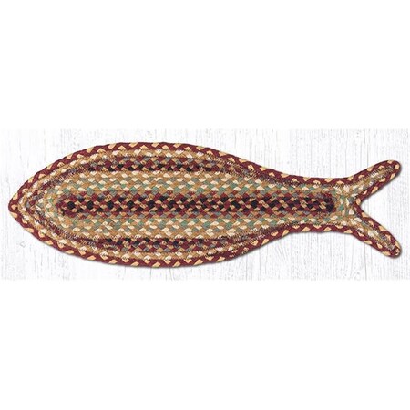 Palacedesigns 9 x 26 in. Jute Braid Fish Shape Rug PA2848168 | Zoro