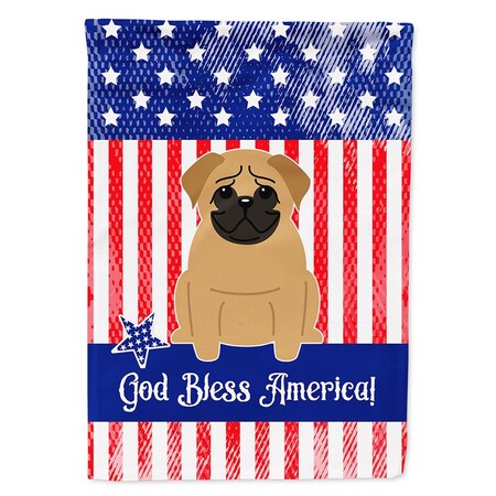 Patioplus Patriotic USA Pug Brown Flag Canvas House Size PA3399395 | Zoro