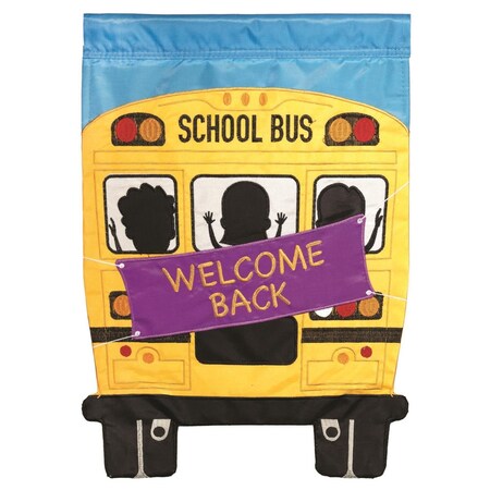 Recinto 13 x 18 in. Welcome School Bus Applique Garden Flag RE3463387 ...