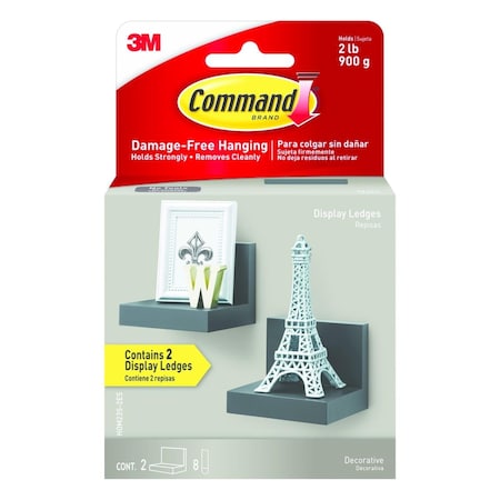 Command Adhesive Display Ledge, Slate CO87271 | Zoro