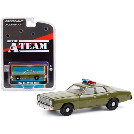 Greenlight 1977 Plymouth Fury U.S. Army Police Army Green 1 by 64 Scale ...