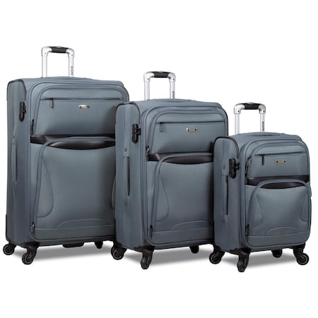 Rolite Explorer Expandable Spinner Luggage Set - Grey, 3 Piece RO96536 ...