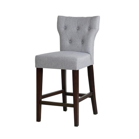 Madison Park Tufted Back Counter Stool, Grey FPF20-0532 | Zoro