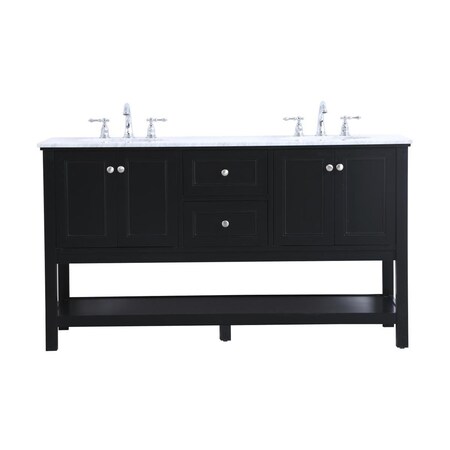 Convenience Concepts 60 in. Metropolis Double Sink Bathroom Vanity Set ...