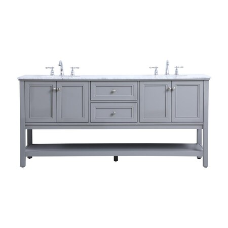 Convenience Concepts 72 in. Metropolis Double Sink Bathroom Vanity Set ...