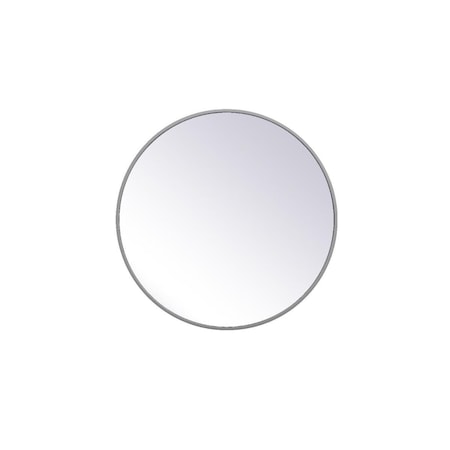 Blueprints 24 in. Metal Frame Round Mirror, Grey BL2571280 | Zoro