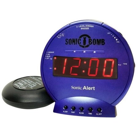 Sonic Alert Sonic Alert SA-SBB500SS-B Sonic Bomb Vibrating Alarm Clock ...