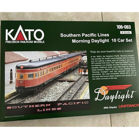 Kato N Scale SP Daylight Model 10 Car Passenger Set with Interior Light ...