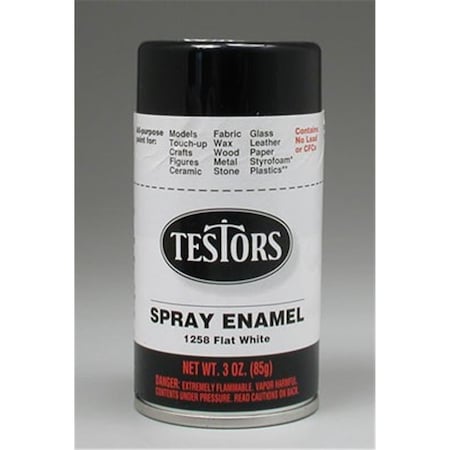 Testors 3 oz Spray Flat White Testors TES1258T | Zoro