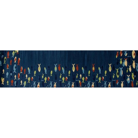 Art Carpet 2 X 8 Ft. Seaport Collection Fish School Woven Area Rug ...