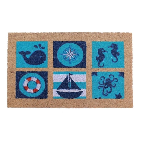 Bromas Sea Life Coconut Husk Mat - Multicolor - 18in. x 30in. BR3543037 ...