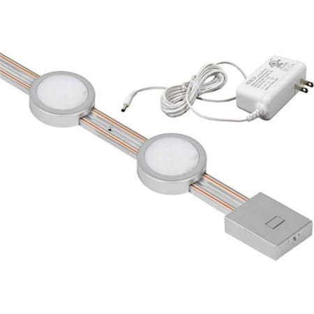 Gorgeousglow Snap-on LED Square Puck 4000K - Silver GO1081565 | Zoro