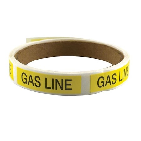 Jones Stephens J40482 Yellow Gas Line Marking Labels; 100 per Roll ...
