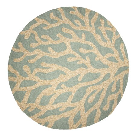 Jaipur Rugs Coastal Lagoon Hooked Poly Coral Design Round Rug, Teal - 8 ...