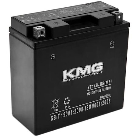 Kmg KMG YT14B-BS-1R 12V High Performance SMF OEM Replacement Sealed ...