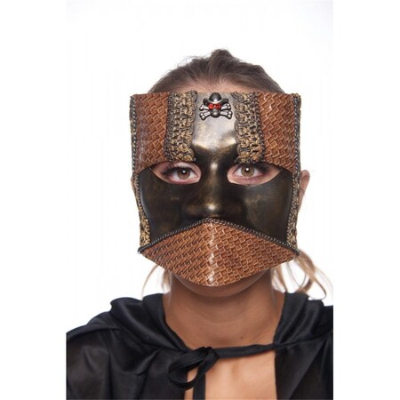 Kayso Gold Full Face Steampunk Mask with Skull Red Eyes SPM017GD | Zoro