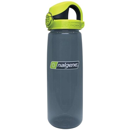 Nalgene OTF Sustain Water Bottle - Charcoal with Lime Cap 342746 | Zoro