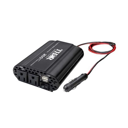 Thor Thor TH200-PPI 200 watt Power Inverter with 4 ft. DC plug & USB 2. ...