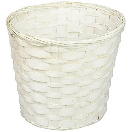 Floral 7 in Bamboo Pot Cover Basket White 72937 | Zoro
